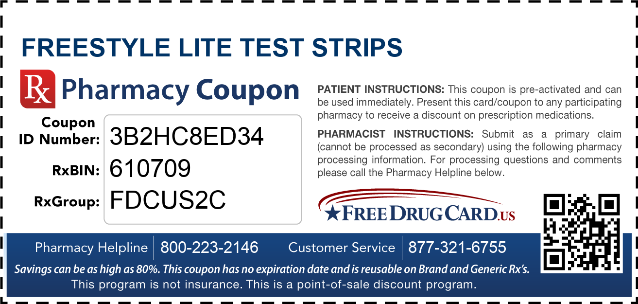 Freestyle Lite Test Strips Coupon Free Prescription Savings At 